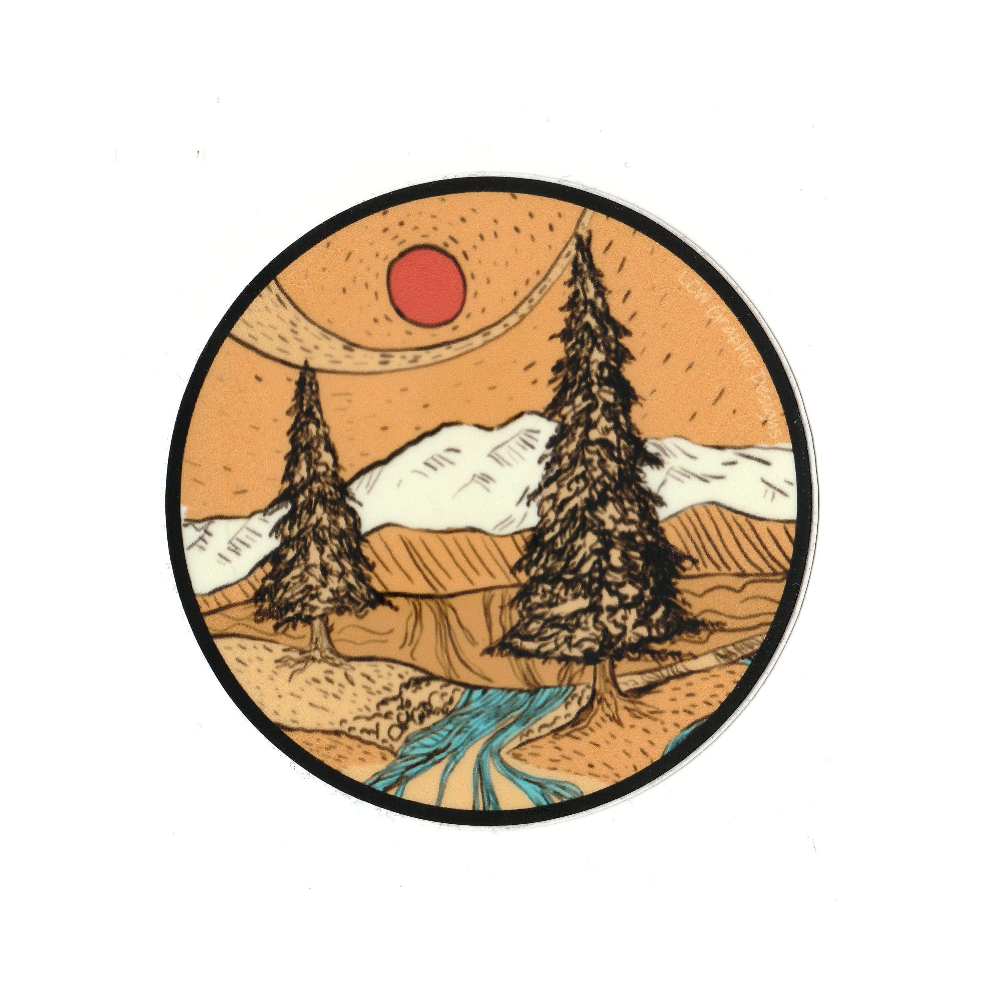 Yellow Mellow Mountain Sticker | alaskandesigned