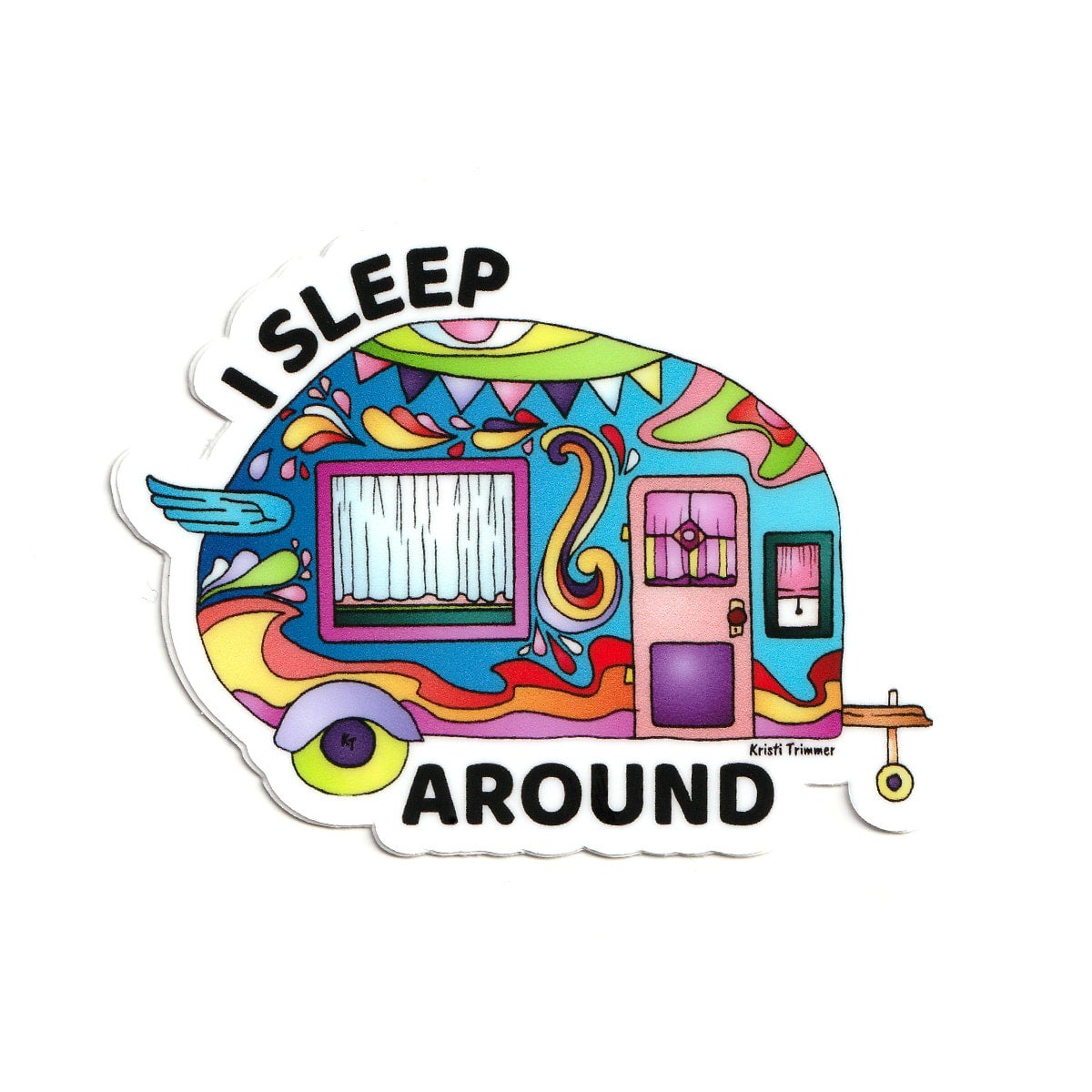 Camper- I Sleep Around Sticker | alaskandesigned