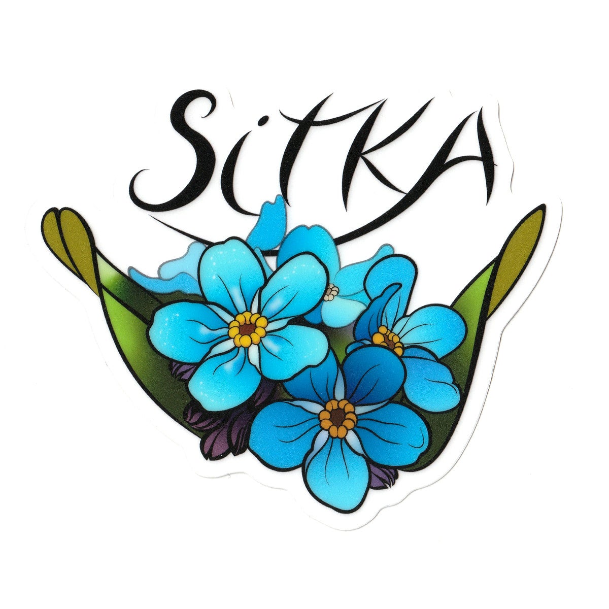 Sitka Forget me not Sticker with Clear Background | alaskandesigned