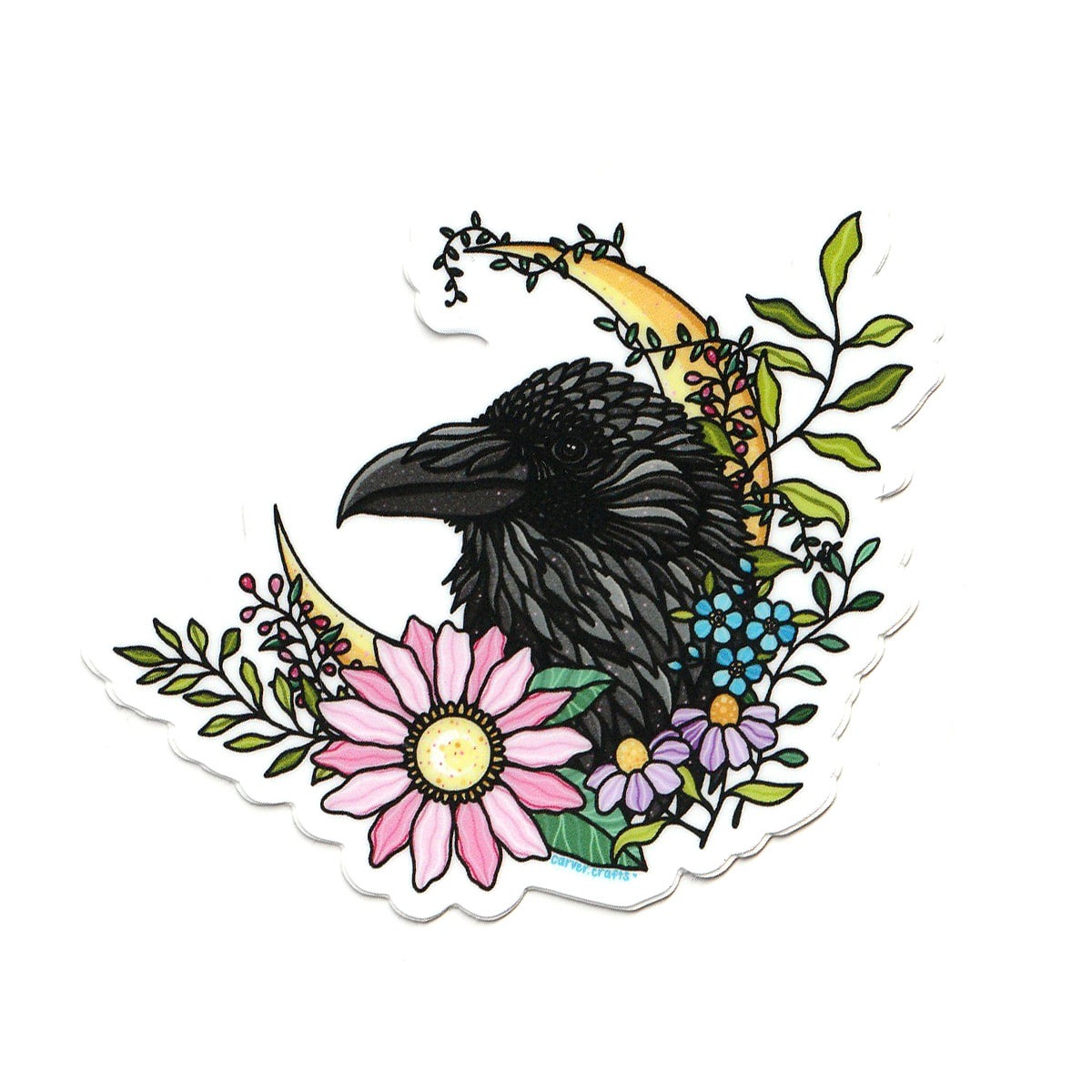 Moon and Raven Sticker | Alaskan Designed