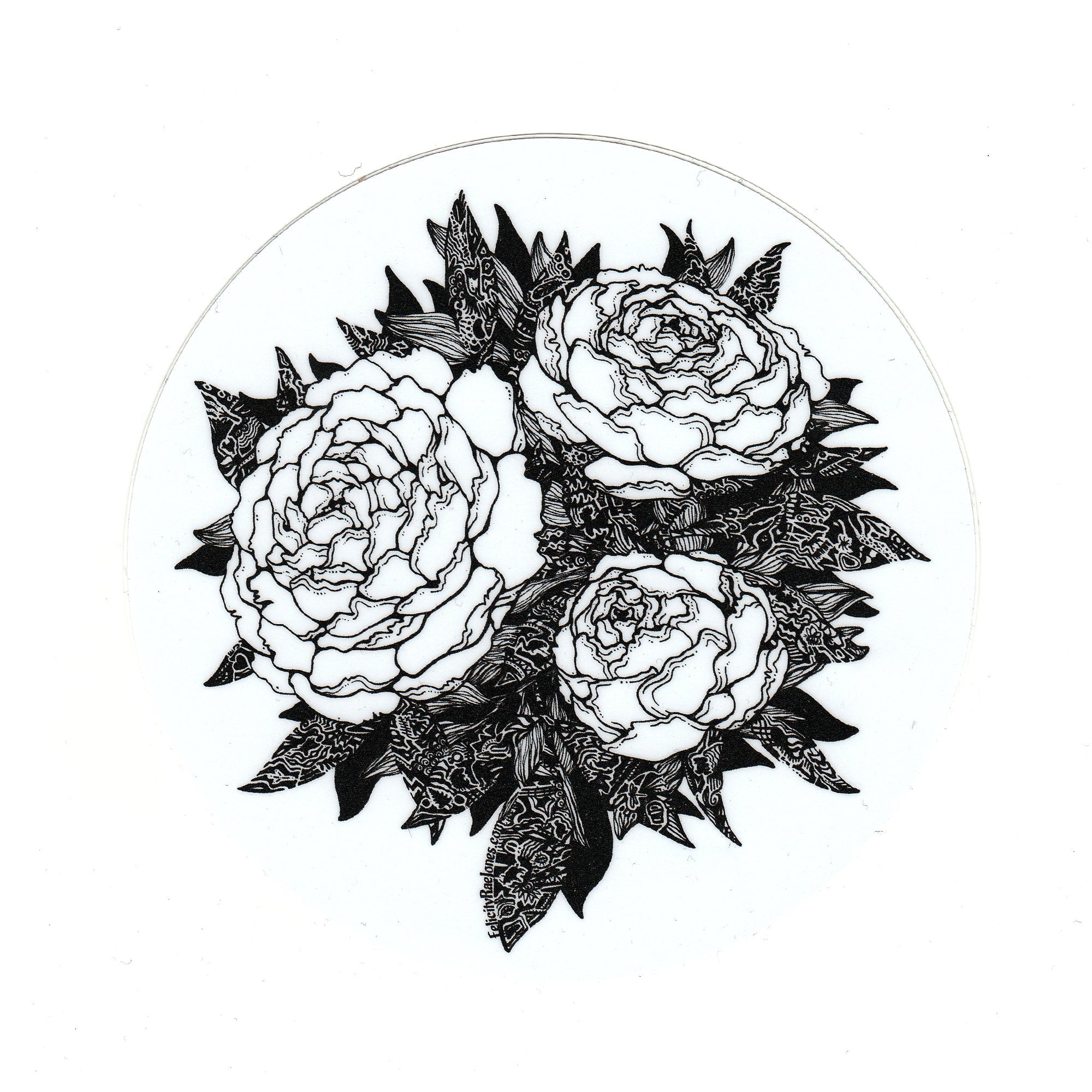 Doodle Peonies Sticker | Alaskan Designed