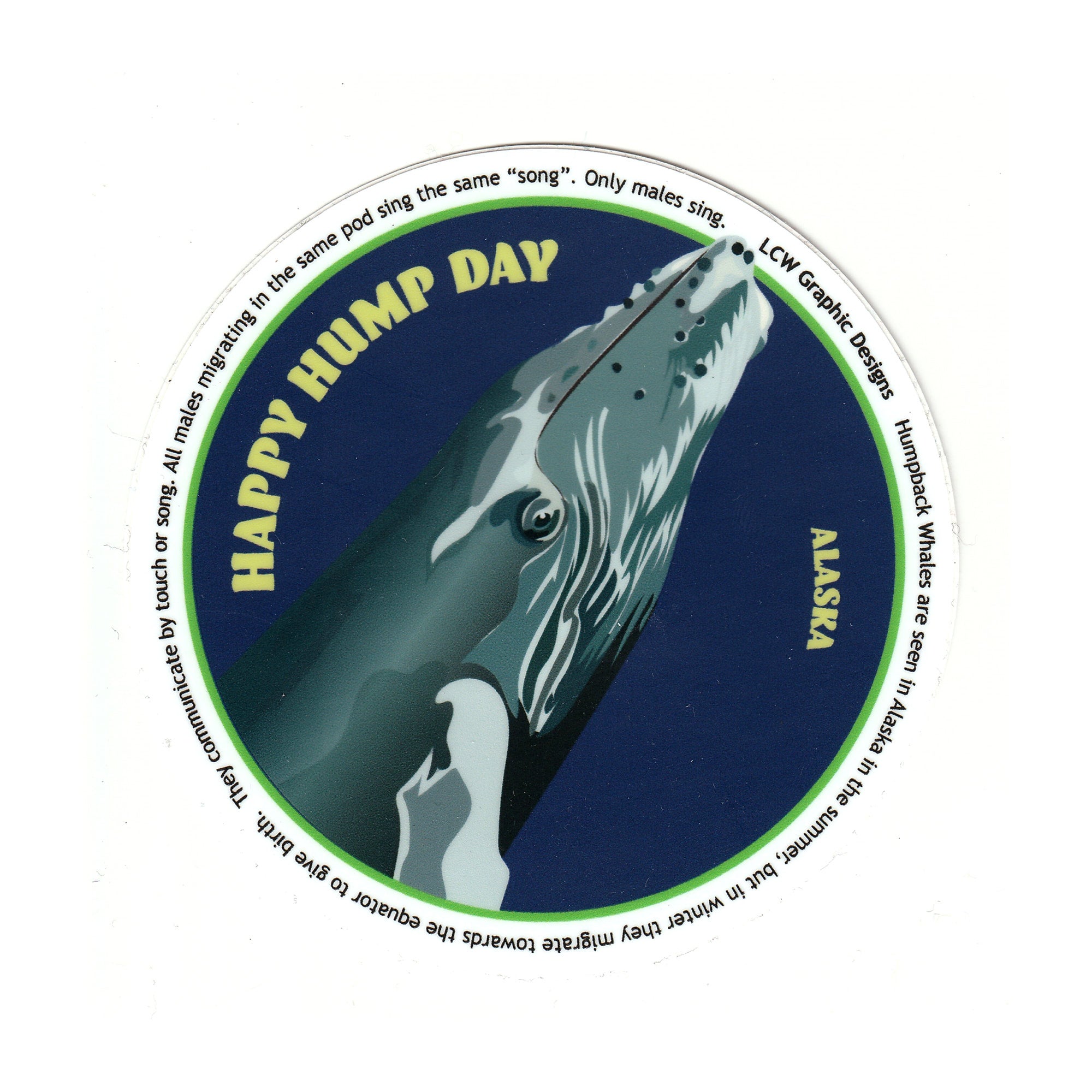 Humpback Whale-Happy Hump Day Sticker | Alaskan Designed