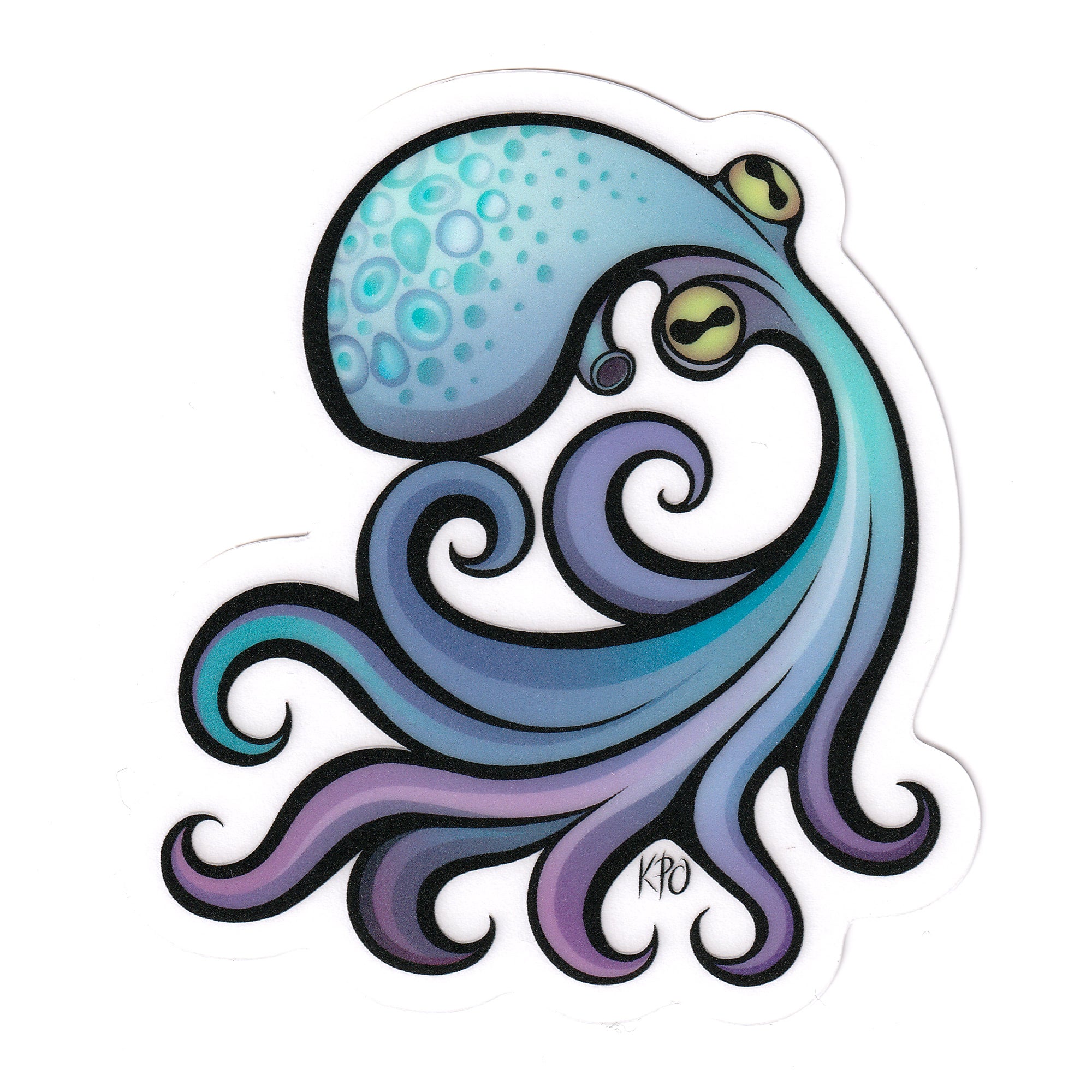 Blue Octopus Sticker with Clear Background | Alaskan Designed